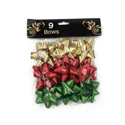 China 3inch Plastic Christmas Gift Ribbon Bow Holographic Gift Packaging for sale