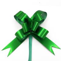China Green Butterfly Ribbon Pull Bows 5inch Metallic Pull Bow Party Decoration for sale