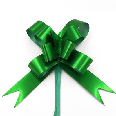 China Green Butterfly Ribbon Pull Bows 5inch Metallic Pull Bow Party Decoration for sale