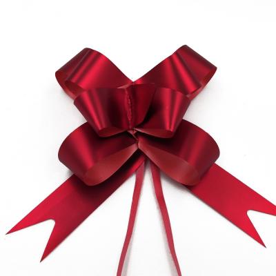 China Butterfly Metallic 30mm Wedding Pull Bows Red silver for gift boxes for sale