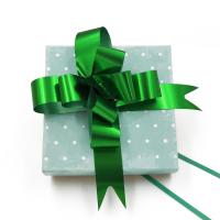 China Green Butterfly Ribbon Pull Bows 5inch Metallic Pull Bow Party Decoration for sale