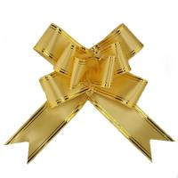 China 32mm Gold Lines Purple Pull Bows Floral Style For Bottle Decoration for sale