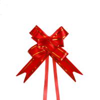 China Gift Wrap Plastic Instant Pull Bows Butterfly 18mm Gold Lines for sale