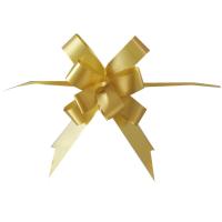 China 19mm Gift Packing Ribbon Pull Bows Polypropylene Gold Pull Flower Ribbon for sale
