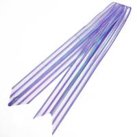 China 6 Inch Purple Ribbon Pull Bows Iridescent Lines Organza Ribbon for sale