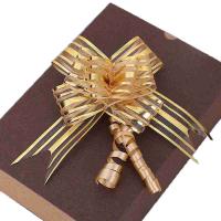 China Gift Wrap Plastic Rose Gold Pull Bows 32mm Metallic Lines For Flowers for sale