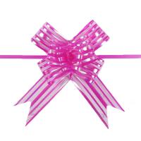 China 32*460mm Pink Ribbon Pull Bows Ridescent Lines Organza Ribbon for sale