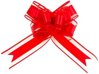 China Oem Odm 32mm Gift Box Decoration Red Pull Bows For Gift Baskets for sale