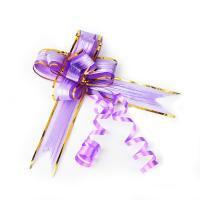 China 46cm Length Gift Pull Christmas Bows Purple Plastic Pull Ribbons for sale