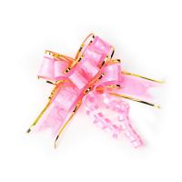 China Gift Decoration pink pull bows 6inch Heart organza ribbon Customized for sale