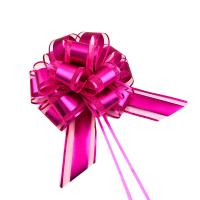 China Matte Metallic Lines Organza Giant Pull Bow 6 Inch Gift Decoration for sale