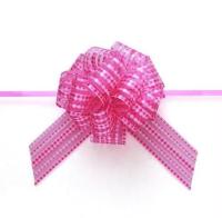 China Grid Lines Organza Ribbon Bow 6 Inch Gift Wrap Plastic Decoration for sale