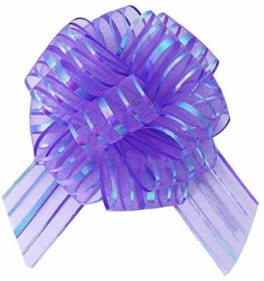 China 5 Lines Organza Giant Pull Bow 6 Inch Gift Packing Pink Purple for sale