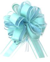 China Pink Giant Pull Bow 6 Inch Organza Pull Bows Pom Pom Gift Wrap for sale