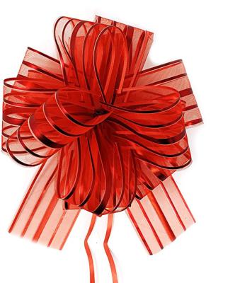 China 5 Lines Matte Metallic Large Pull Bows 6 Inch Pull Bows For Gift Baskets for sale