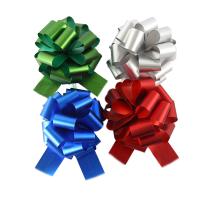 China 5 Inch Gift Wrap Plastic Giant Pull Bow Pom Pom For Flower Decoration for sale