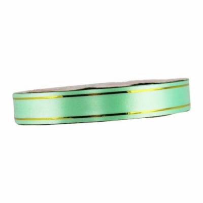 China 18mm 30m Plastic Metallic Curling Ribbon 2 Gold Lines For Gift Boxes for sale