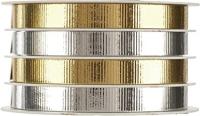 China Metallic crimped Custom Ribbon Rolls 10mm 10m Gift decoration for sale