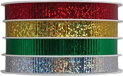 China Metallic crimped Custom Ribbon Rolls 10mm 10m Gift decoration for sale