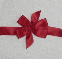 China Red Pre Tied Satin Red Velvet Tie Ribbon Bow 24mm With Elastic Loop for sale