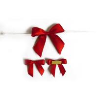 China Polyester Stretchy Ribbon Bow Tie Jar Decoration Satin Pre Tied Elastic Bow 5cm for sale