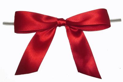 China Gift Wrap Red Satin Bow Tie 3 Inch Gift Packing Decoration ODM for sale