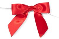 China Gift Wrap Red Satin Bow Tie 3 Inch Gift Packing Decoration ODM for sale