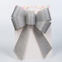 China 9cm Christmas Decoration Ribbon Bow Tie Glitter Cotton Material for sale