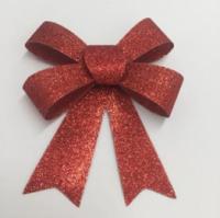 China 9cm Christmas Decoration Ribbon Bow Tie Glitter Cotton Material for sale