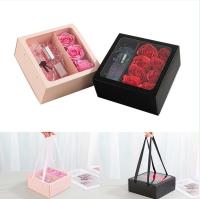 China Gift Craft Industrial White Transparent PVC Window Drawer Folding Mothers Day Gift Paper Package Box for sale