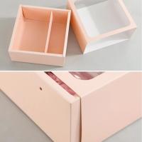 China Gift Craft Industrial White Transparent PVC Window Drawer Folding Mothers Day Gift Paper Package Box for sale