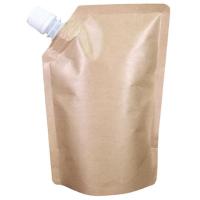 China Stand Up Spout Pouch for Cream Cosmetic Liquid Kraft Paper Plastic Laminating Material for sale