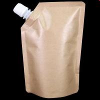 China Stand Up Spout Pouch for Cream Cosmetic Liquid Kraft Paper Plastic Laminating Material for sale