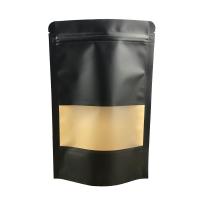 China Custom Logo Black Plastic Polybag Food Package with Window Gravure Printing Size Optional for sale