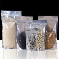 China Transparent Food Packaging PE Plastic Stand Up Pouch with Aseptic Logo for sale