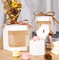 China Customized White Cardboard Cake Box with Window 4 and 6 Hole Cupcake Packaging Box for sale