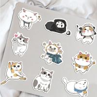 China Kraft Paper Labels Thank You Stickers Cute Cat Cartoon Design for Decorative Sticker for sale