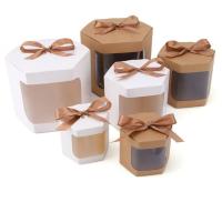 China Elegant Personalized White Square 4 6 8 10 12 14 Inch Window Loaf Wedding Birthday Loaf Cake Boxes for sale