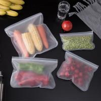 China Reusable Leakproof Silicone Food Storage Bag with Zipper Top and Self Sealing Design for sale