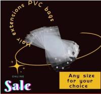 China Transparent Pvc Bag Hair Extension Plastic Packaging With Logo Customized For Cosmetic for sale