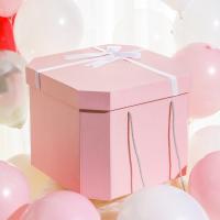 China Square Novelty Ribbon Birthday Gift Box Packing Box Paper Gift for Customized Logo Size for sale