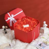China Square Novelty Ribbon Birthday Gift Box Packing Box Paper Gift for Customized Logo Size for sale