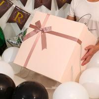 China Customize End Boutique Luxury Paper Gift Box With Ribbon Lid for Birthday Christmas for sale