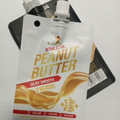 China 0.15MM Thickness Brown Mylar 90g Aluminum Foil Spout Pouch for Fruit Puree Packaging for sale