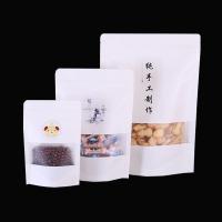 China Gravure Printing Kraft Paper Bag With Clear Window Food Grade With Zipper Moisture Proof for sale