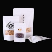 China Kraft Paper Bags With Your Own Design And Window And Heat Seal And Zipper Top for sale