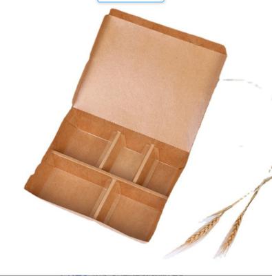 China Craft Paper Printed Container Tray for Sushi Food Slim Japanese Packaging Take Away Disposable for sale