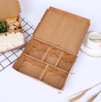 China Craft Paper Printed Container Tray for Sushi Food Slim Japanese Packaging Take Away Disposable for sale