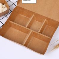 China Craft Paper Printed Container Tray for Sushi Food Slim Japanese Packaging Take Away Disposable for sale