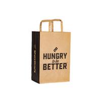 China Flexiloop Handle Customized Logo Accepted Kraft Paper Bags for Boutique Gift Shopping for sale